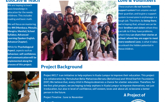Project We Care Love and Teach (WCLT) - Mystartr: Crowdfunding in Malaysia